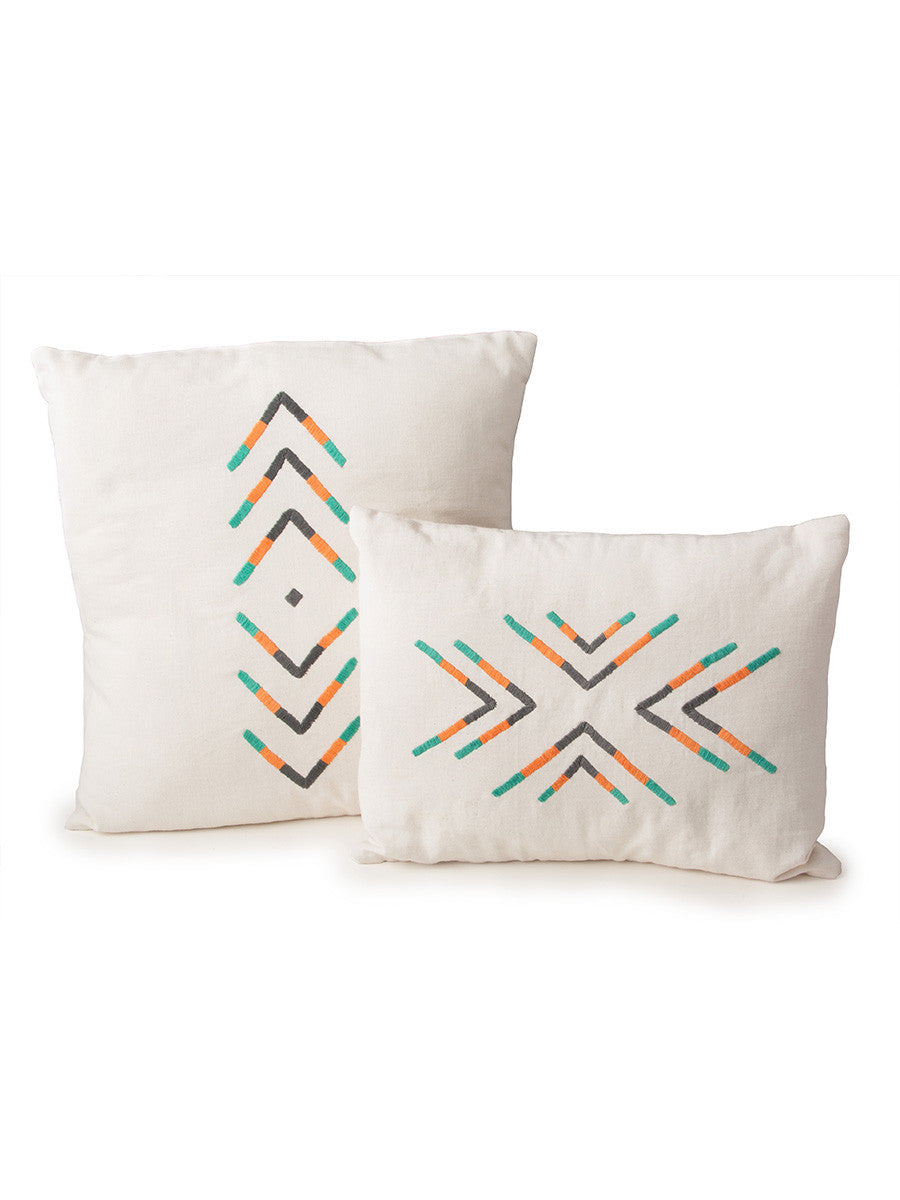 Hand Embroidered Arrow Pillow | Jimani Collections