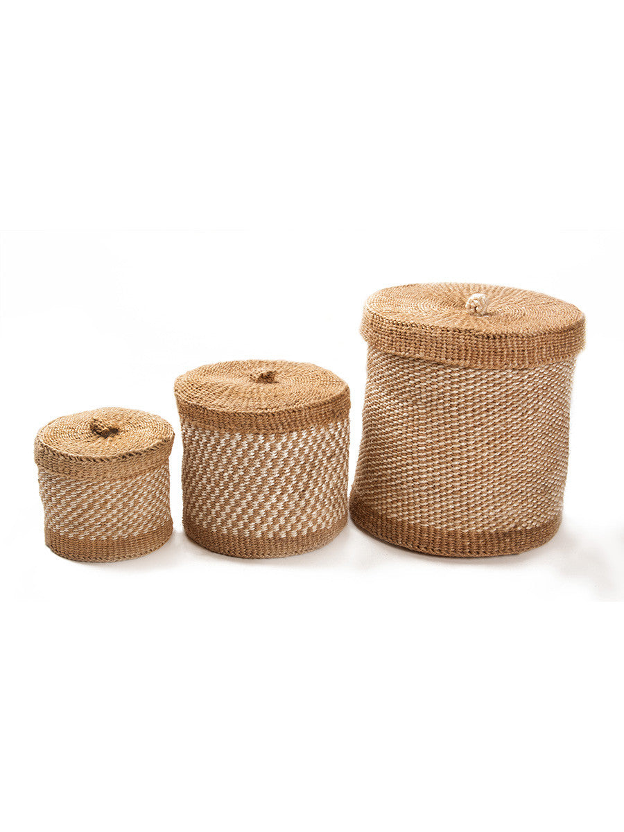 Large Woven Lidded Basket | Jimani Collections